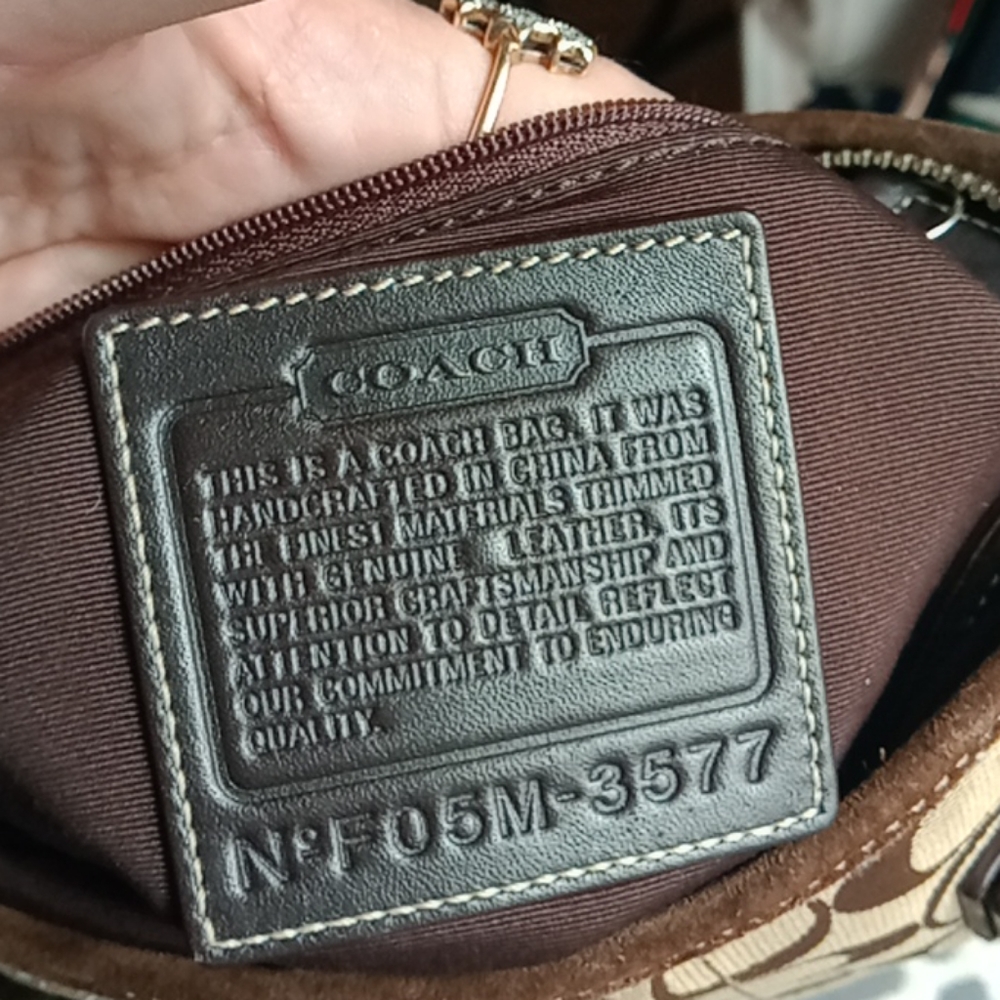 Coach Signature Brown Jacquard Leather - Gem